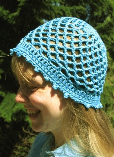 Lacy Turquoise Summer Cap - Etsy
