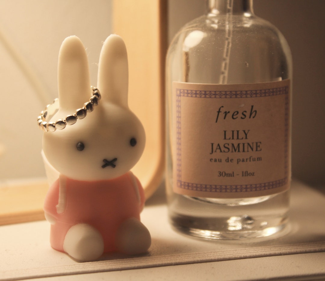 3d Printed Mini Miffy Figure With Basket Pink - Etsy