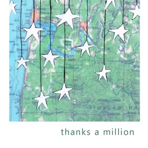 Thanks a Million Card // Cute Thank You Card // Map Card // - Etsy
