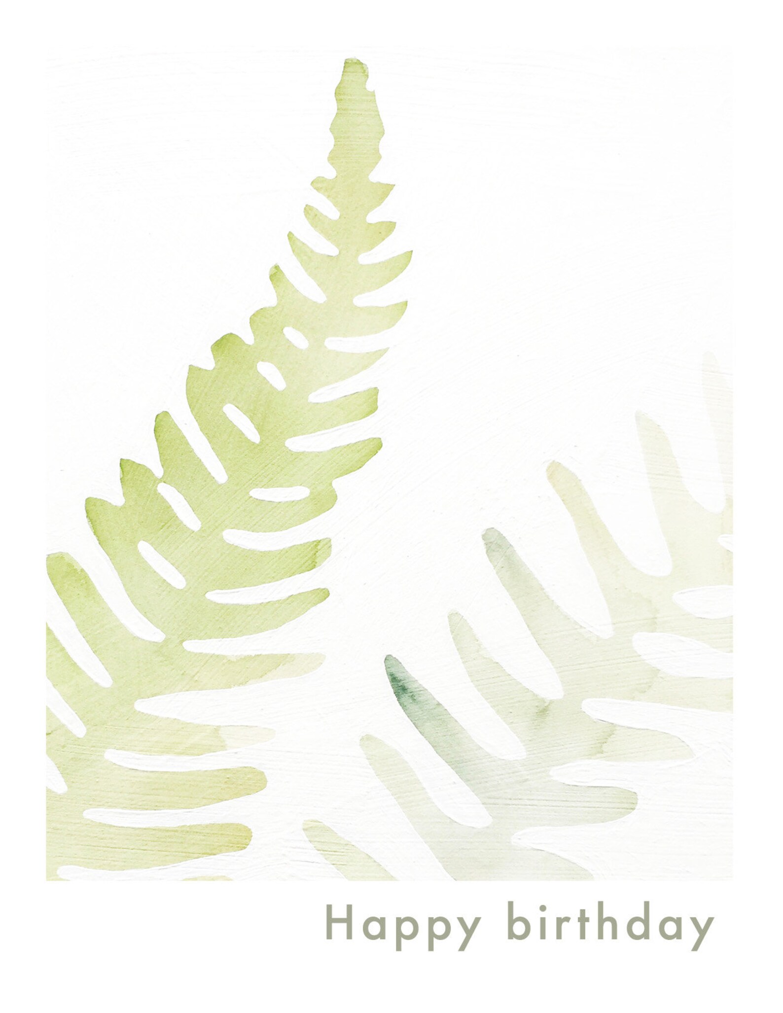 Happy Birthday Card // Fern Modern Birthday Card With - Etsy