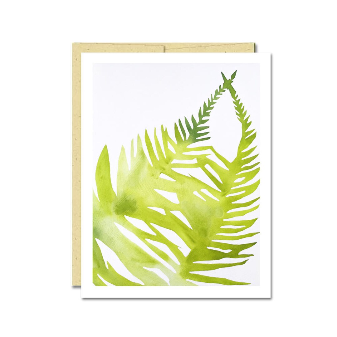 Fern Shadow Notecard // Everyday Card // Modern Card // Blank - Etsy