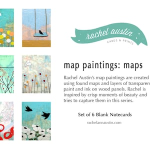 Map Card Set / Everyday Blank Box Card Set of 6 Great Gift for ...
