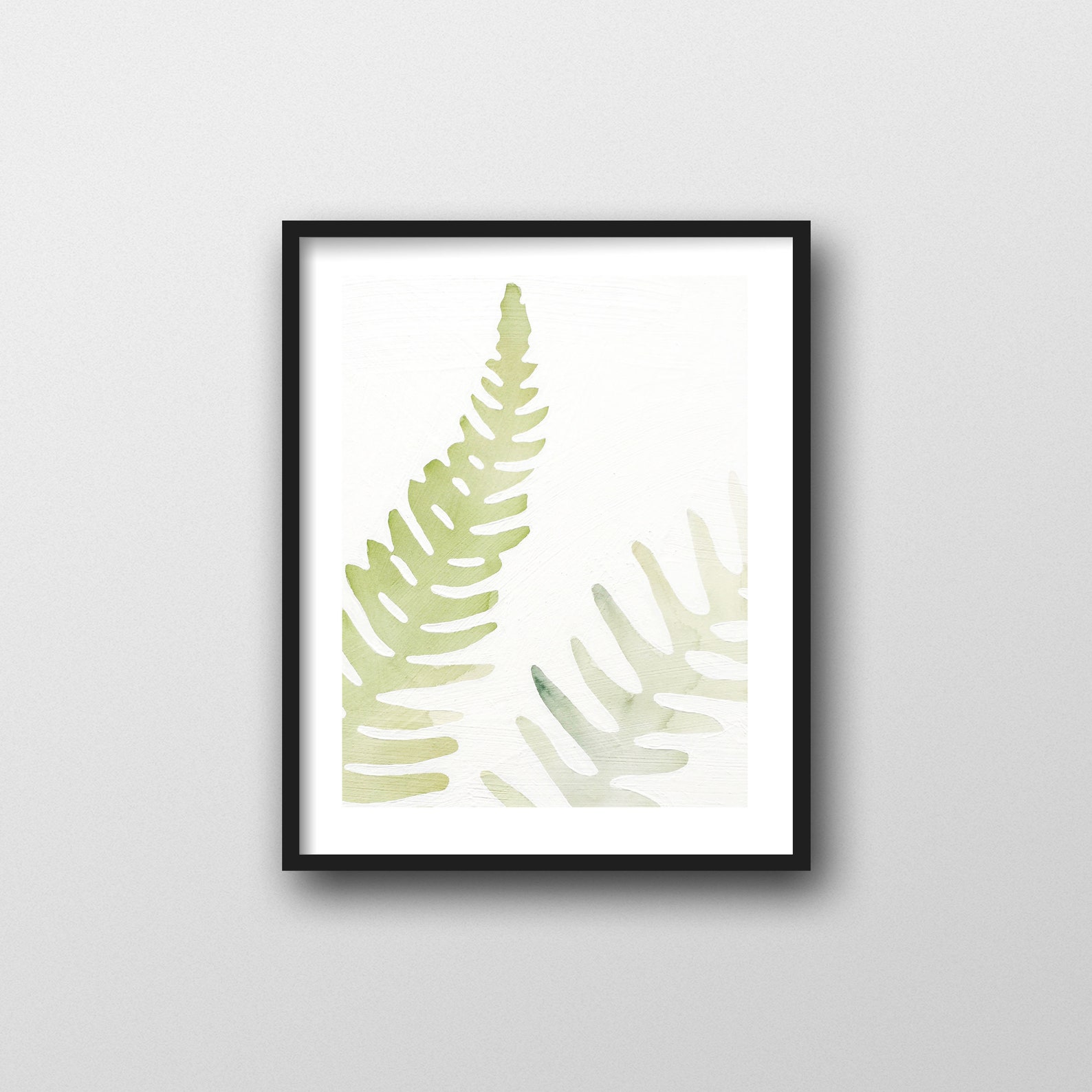 Watercolor Fern Print // Modern Botanical Art Print 11x14 - Etsy