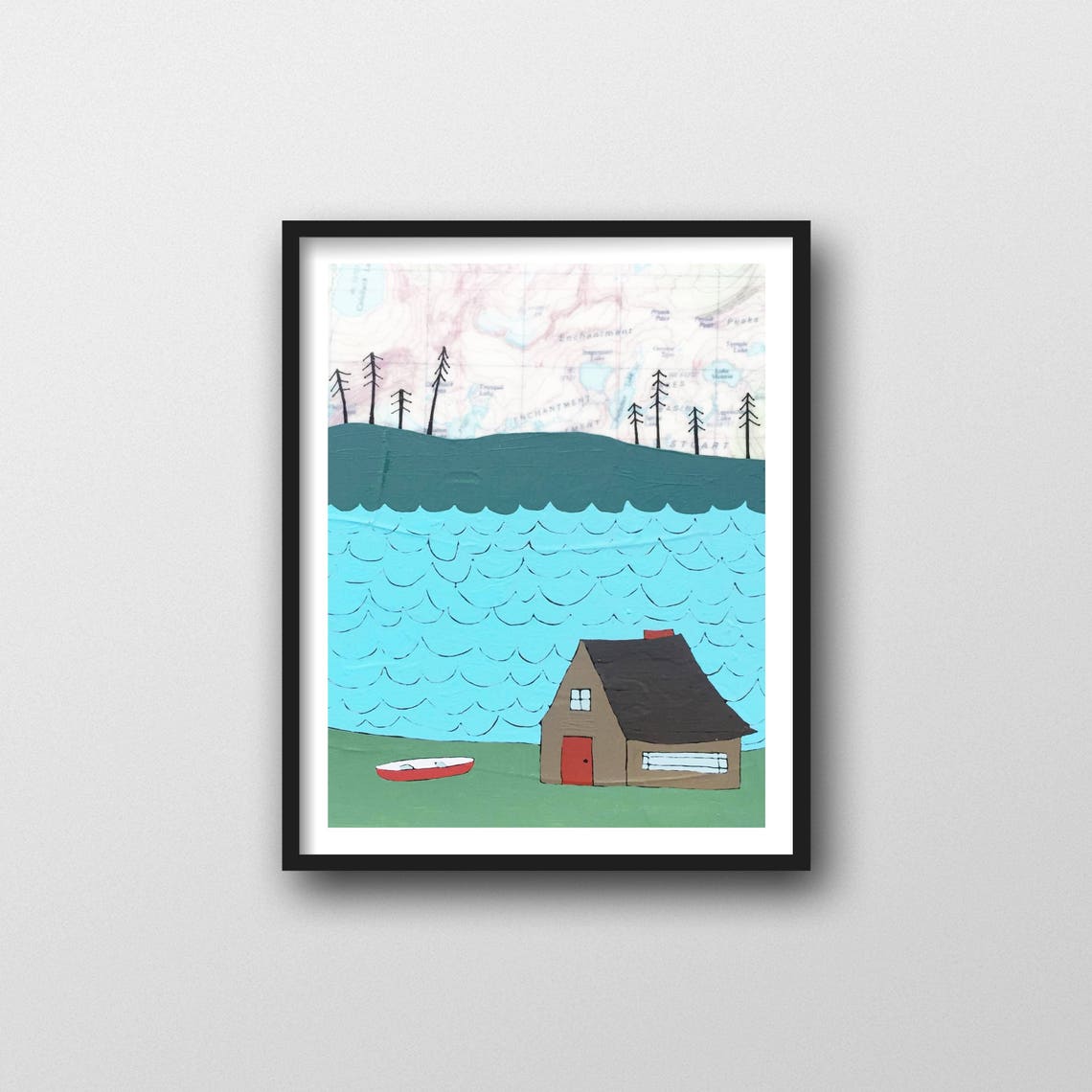 Cabin Wall Art Cute Lake House Decor Print // 8x10 or 11x14 | Etsy
