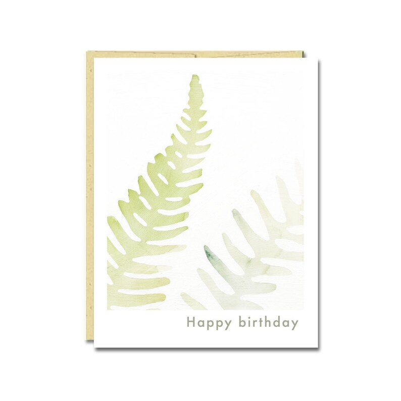 Happy Birthday Card // Fern Modern Birthday Card With - Etsy