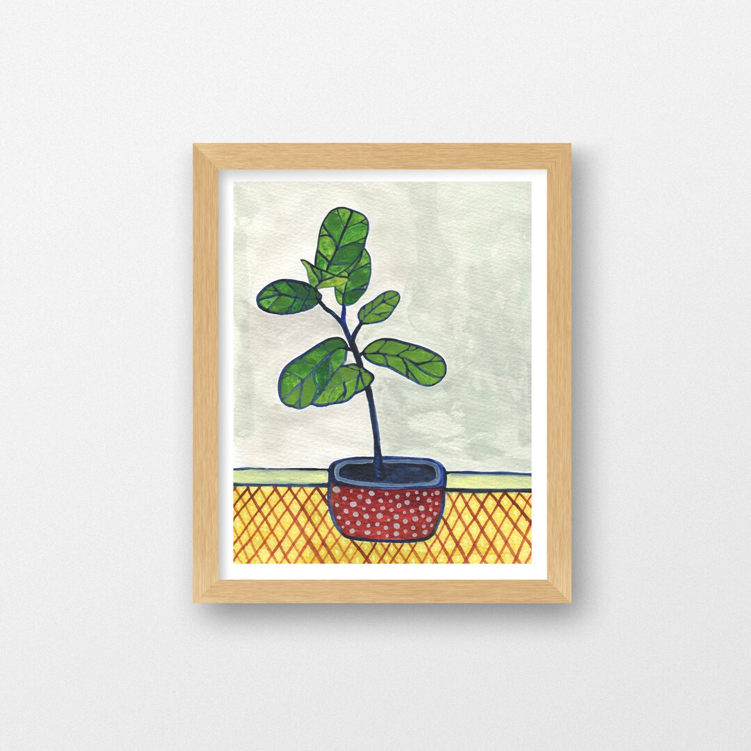Fig Tree Art Print: Watercolor Houseplant Illustration - Etsy