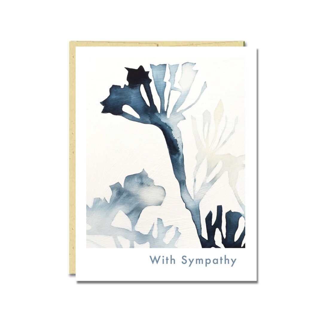 Flower Sympathy Card With Botanical Watercolor - Etsy