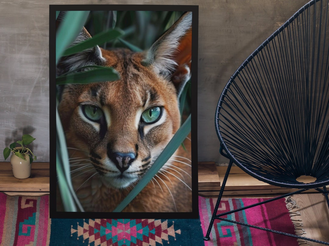 Digital Download, Wild Cat Serval, Wall Art, Wall Decoration, Portrait ...