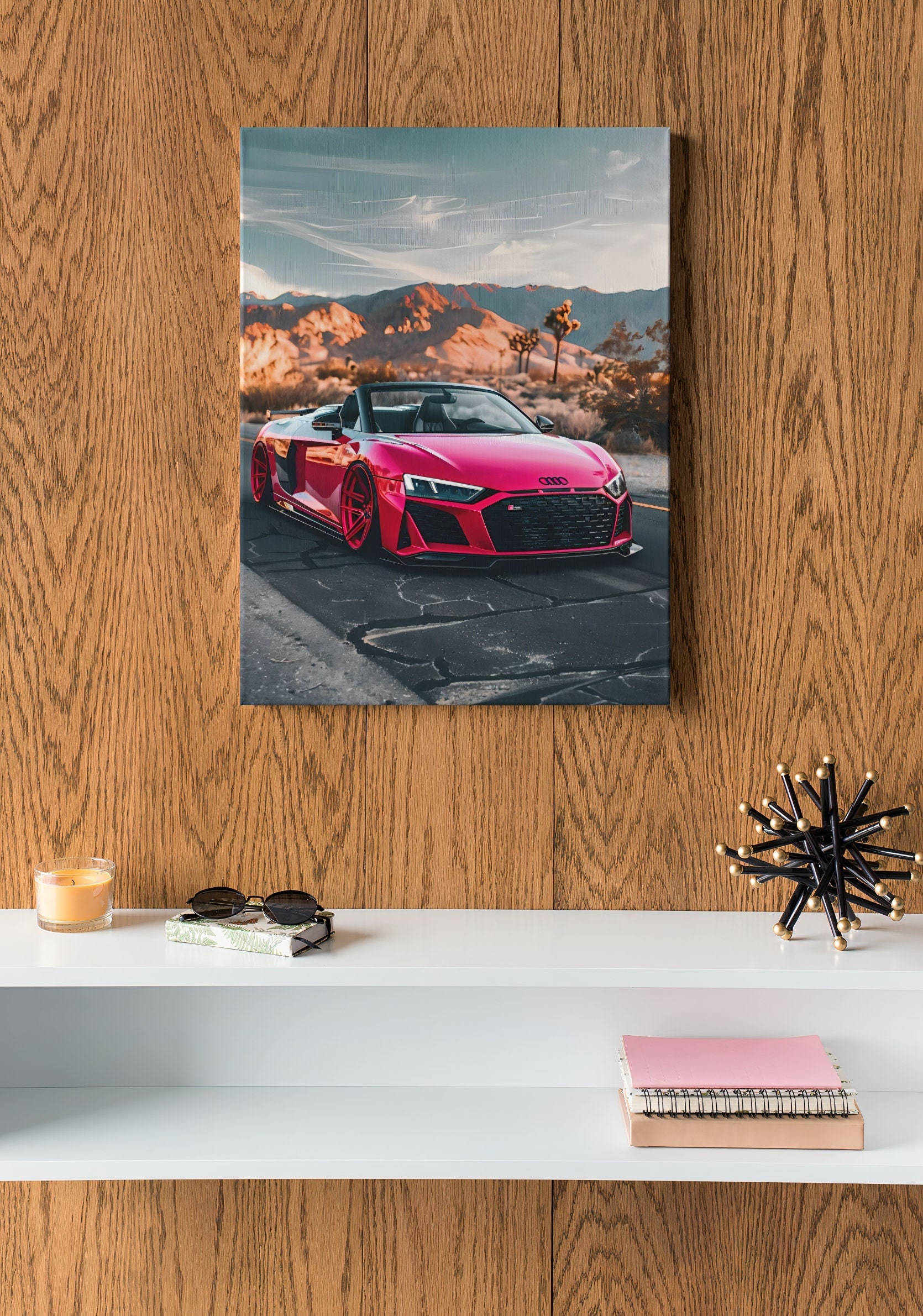 Audi Pink, Sports Car Wall Mural, R8 Audi, Wall Art, Car Fans, Sports ...