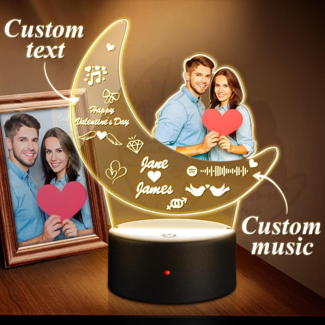 Custom Spotify Night Light Glass Plaque Acrylic Moon Photo Light - Etsy
