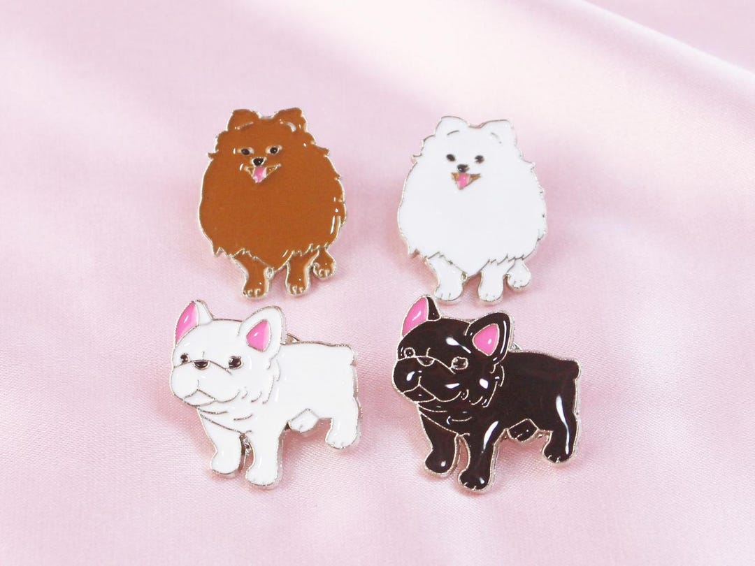 Dog Pins Enamel Pins Bulldog Pomeranian Dog Super Cute Dog Brooch - Etsy