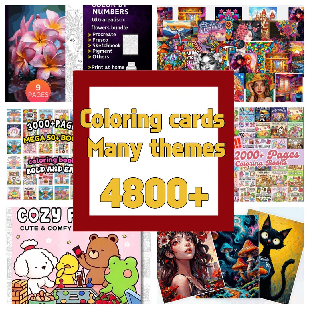 4800+ Coloring Pages Mega Bundle Cute Cozy Comfy Digital Coloring - Etsy