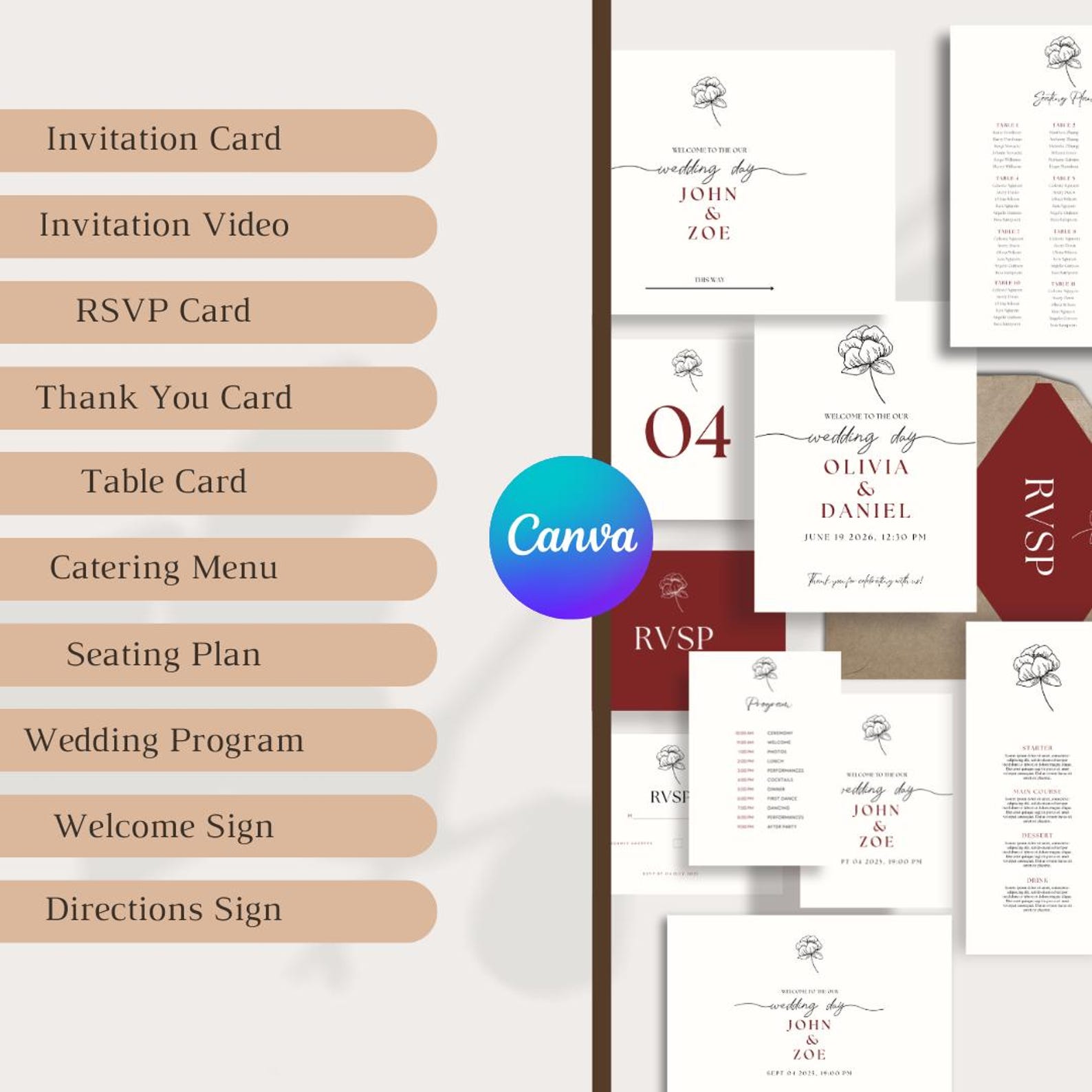 Ultimate Wedding Template Bundle 50 Canva Themes With 10 Templates Each ...