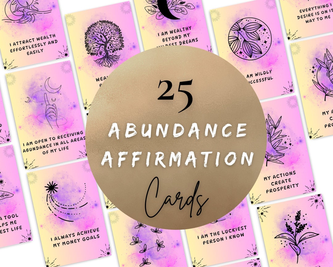 25 Abundance Affirmation Cards | Digital Download | Printable - Etsy