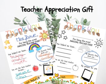 Teacher Appreciation Printable Teacher Appreciation Week Gift Thank You ...