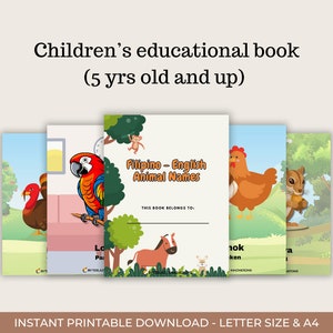 Filipino-english Animal Names children's Book - Etsy