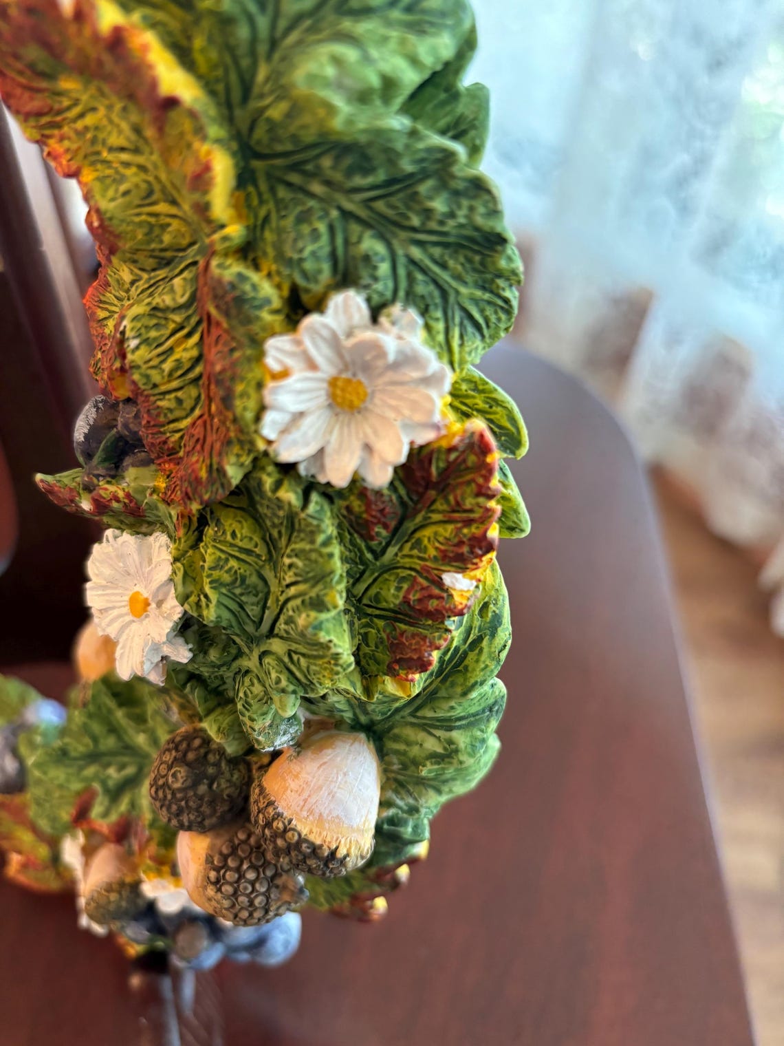 Colorful Autumn and Fall Wreath Featuring Cornucopia Filled With Corn ...