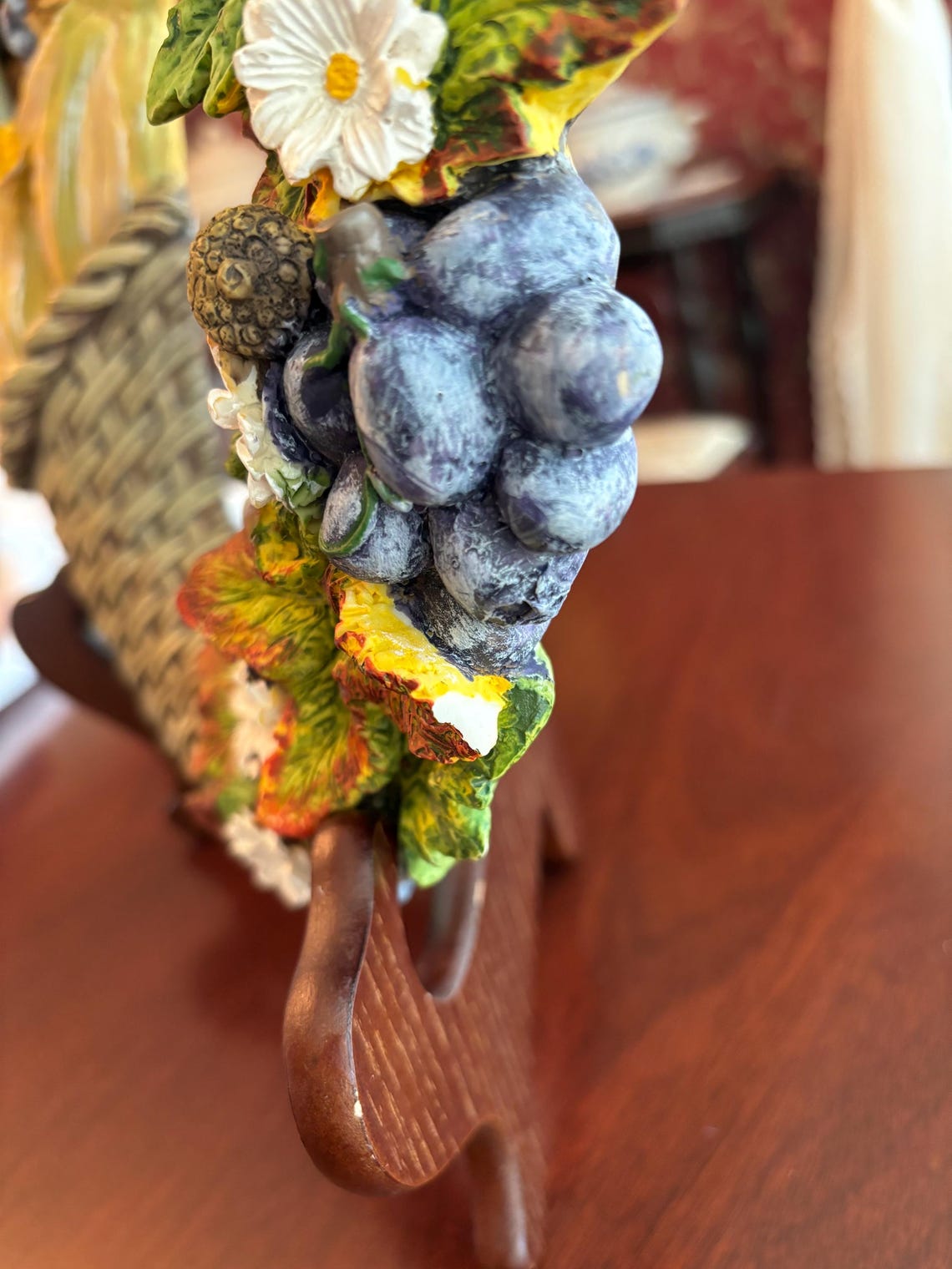 Colorful Autumn and Fall Wreath Featuring Cornucopia Filled With Corn ...