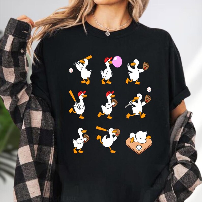 Baseball Ducks T-shirt, Funny Cartoon Sports Tee, Game Day Gift - Etsy