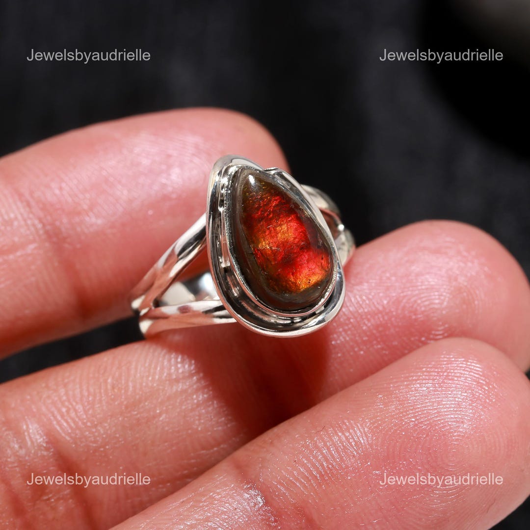 Elegant Mexican Fire Agate Ring, Brown Gemstone Ring, Statement Ring ...