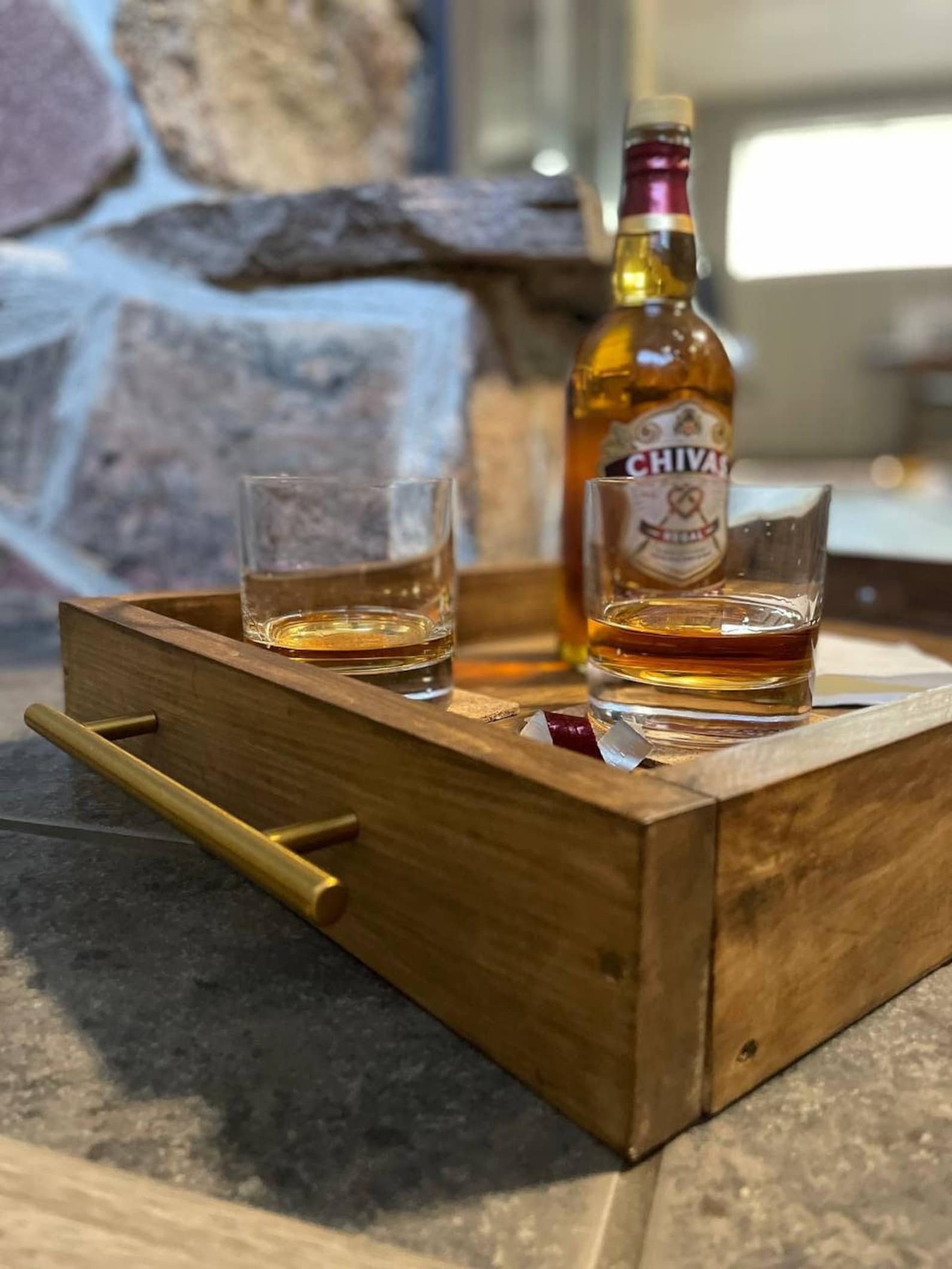 Wood Farmhouse Tray, Rustic Wooden Tray, Wooden Serving Tray With ...