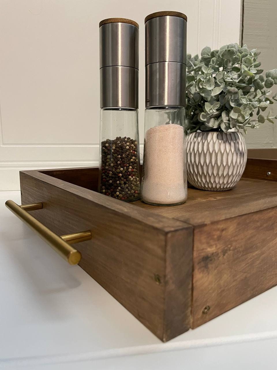 Wood Farmhouse Tray, Rustic Wooden Tray, Wooden Serving Tray With ...