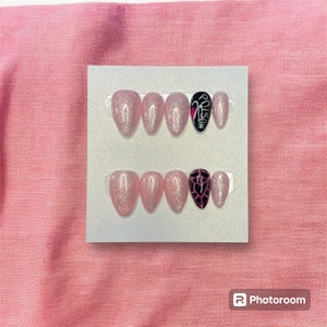 Simplified Angel Dust Hazbin Hotel Reusable Press on Nails - Etsy