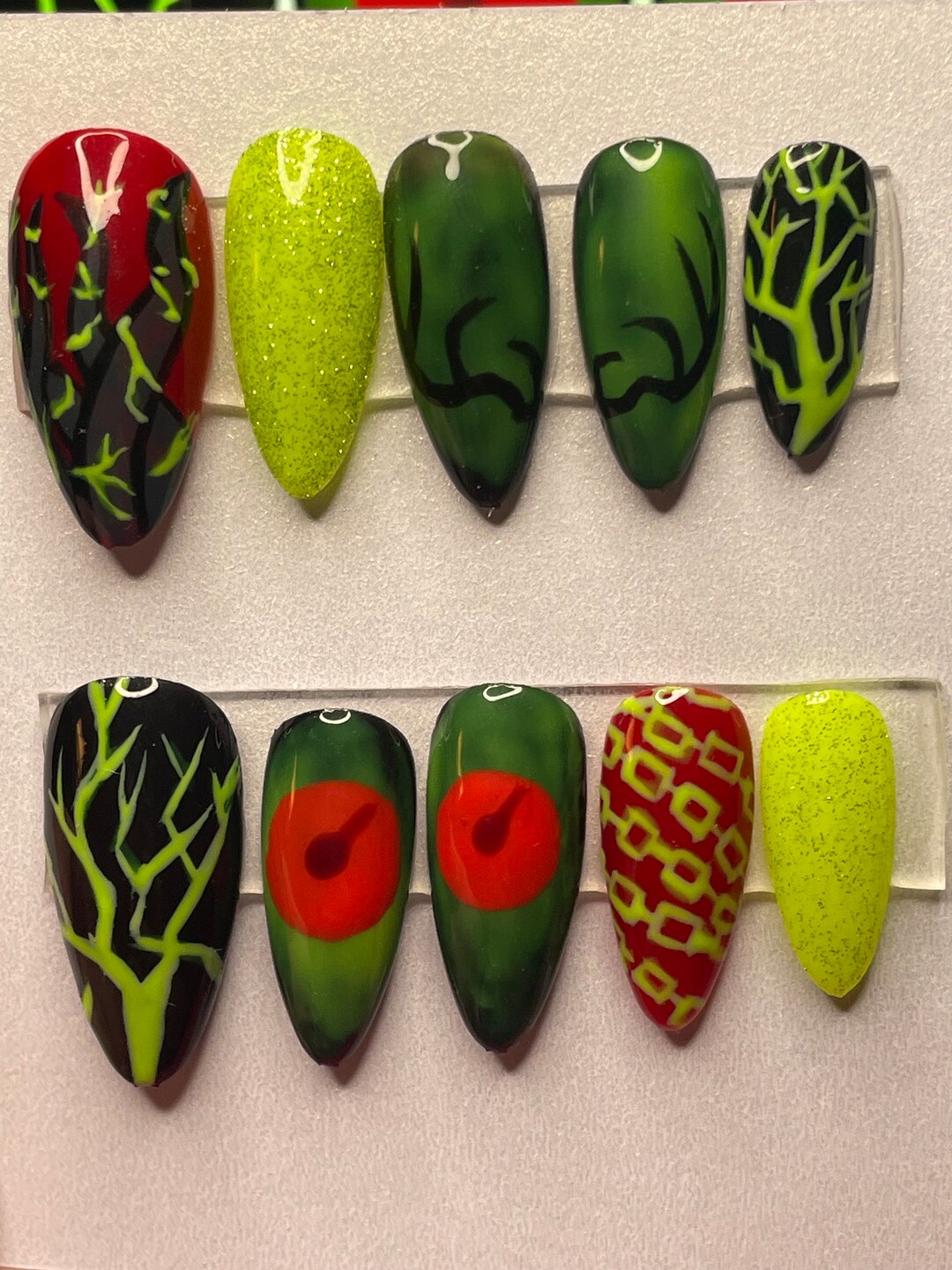 Alastor, Spooky, Glow in the Dark Hazbin Hotel Press on Nails - Etsy