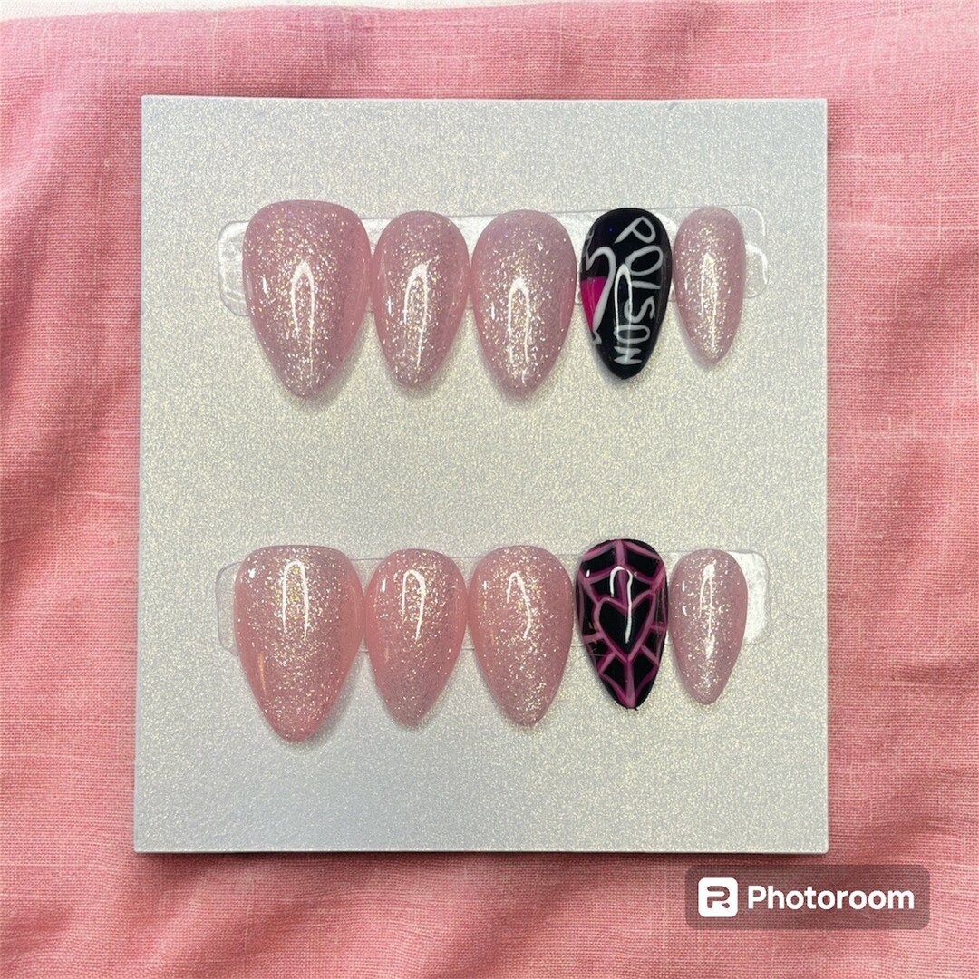 Simplified Angel Dust Hazbin Hotel Reusable Press on Nails - Etsy