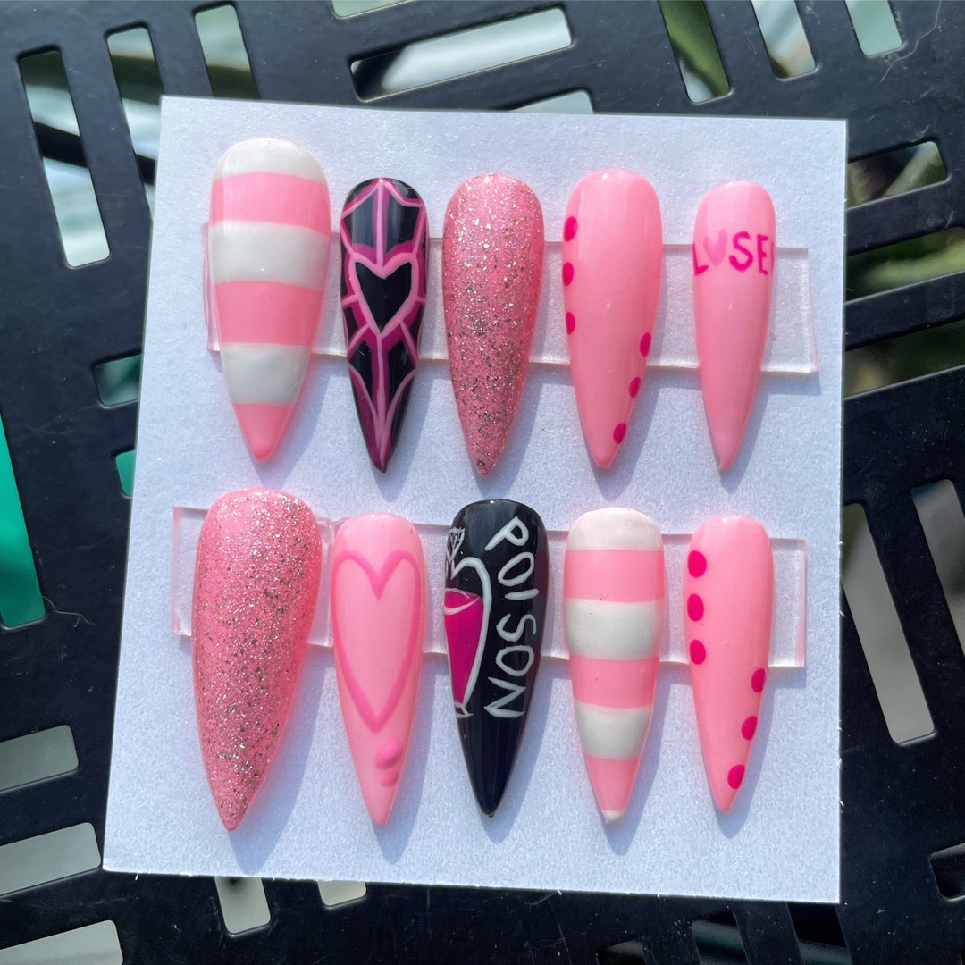 Angel Dust Hazbin Hotel Press on Nails - Etsy