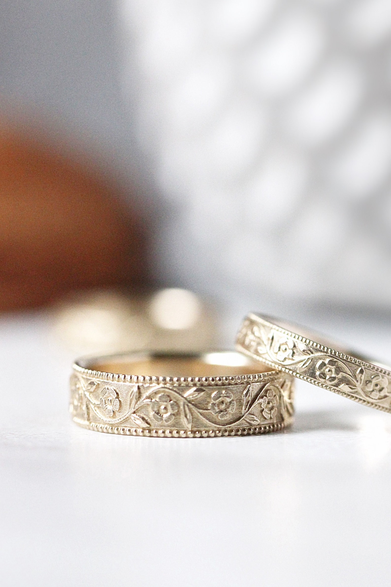 Romantic Wedding Ring / Floral Wedding Band / Womens Wedding Band ...