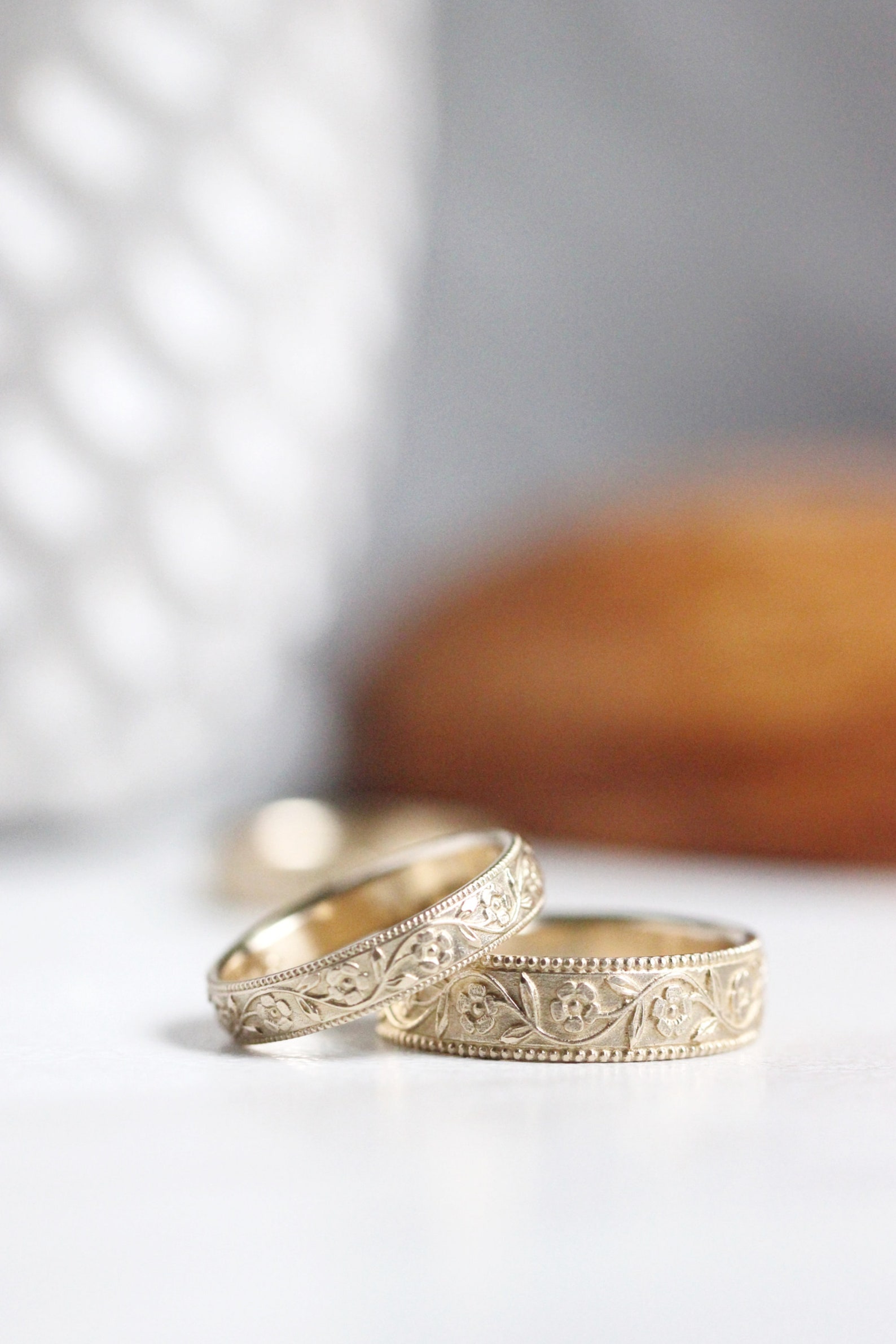 Romantic Wedding Ring / Floral Wedding Band / Womens Wedding - Etsy
