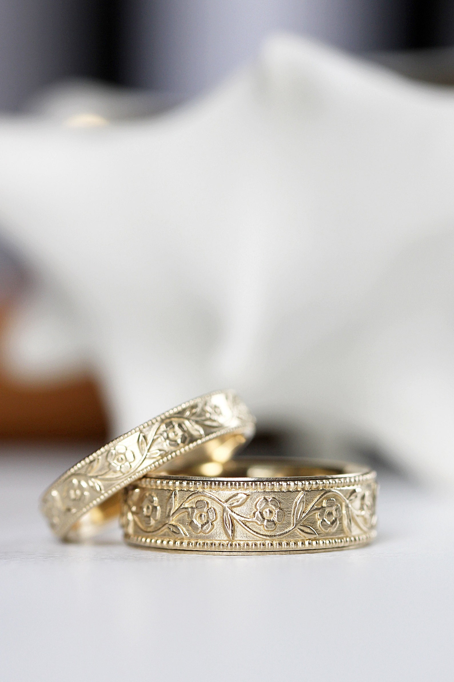 Romantic Wedding Ring / Floral Wedding Band / Womens Wedding Band ...