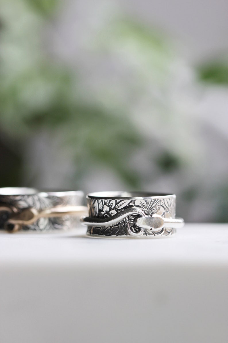 Silver Spinner Ring Snake Ring Ouroboros Ring Sterling Silver - Etsy