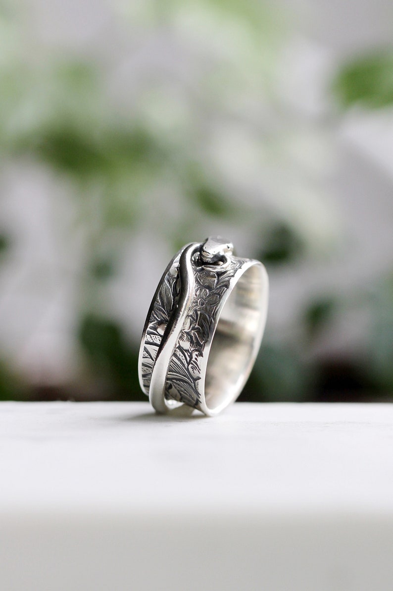Silver Spinner Ring Snake Ring Ouroboros Ring Sterling Silver - Etsy