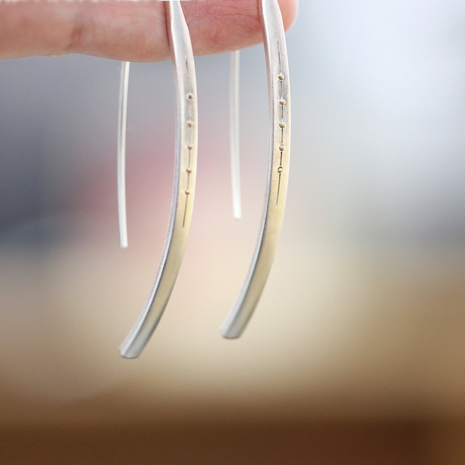 Sterling Silver Threader Earrings / Long Earrings / Long Bar Earrings ...