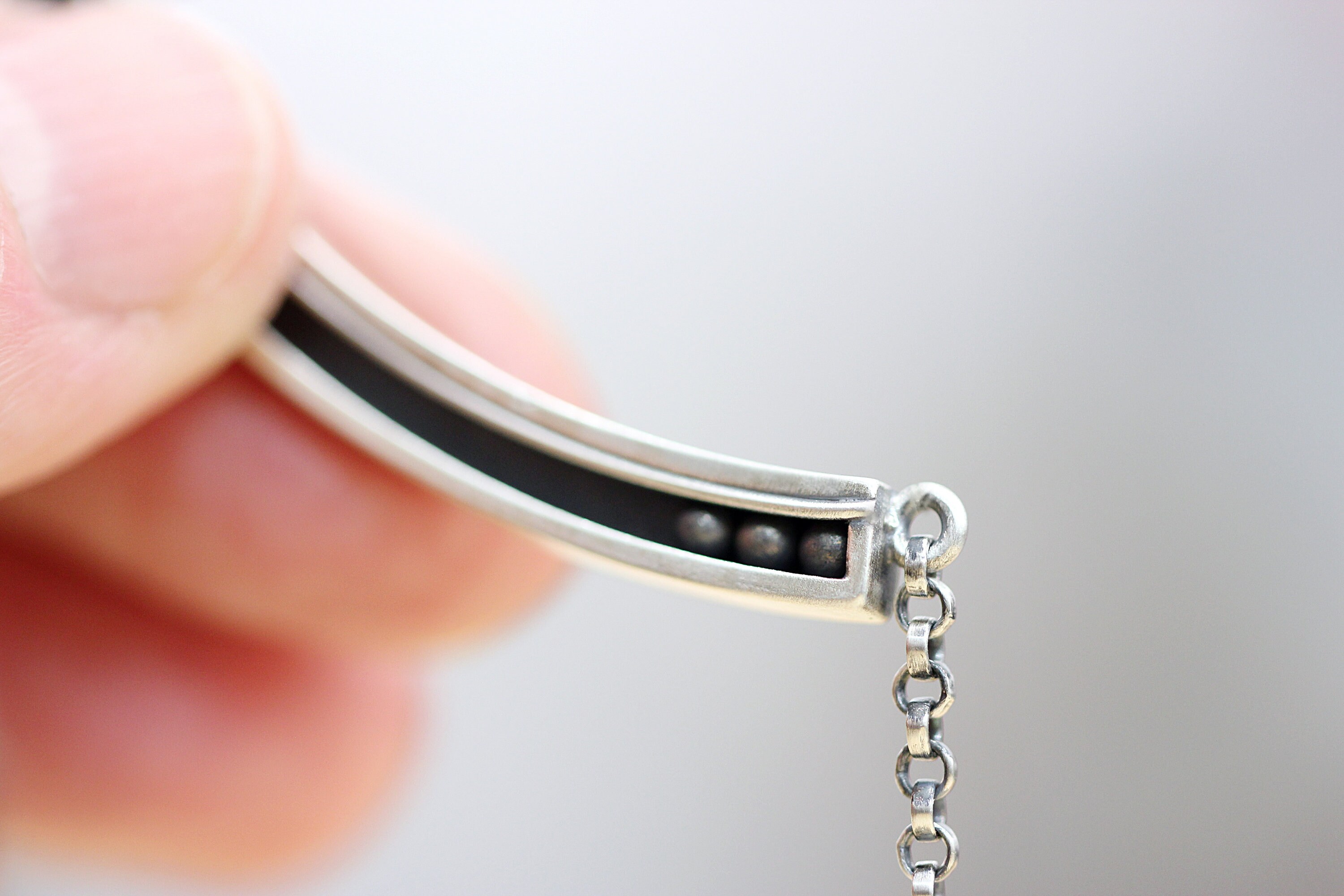 Silver Pendant Necklace Sterling Silver Bar Pendant Bar | Etsy