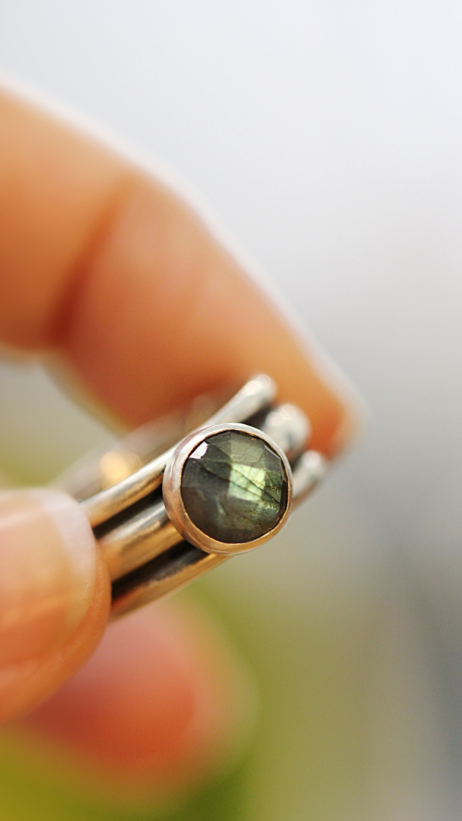 Silver Statement Ring Handmade Womens Ring Secret Garden Green | Etsy