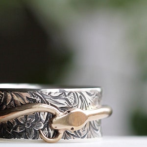 Silver Spinner Ring Snake Ring Ouroboros Ring Sterling Silver Mens Ring ...