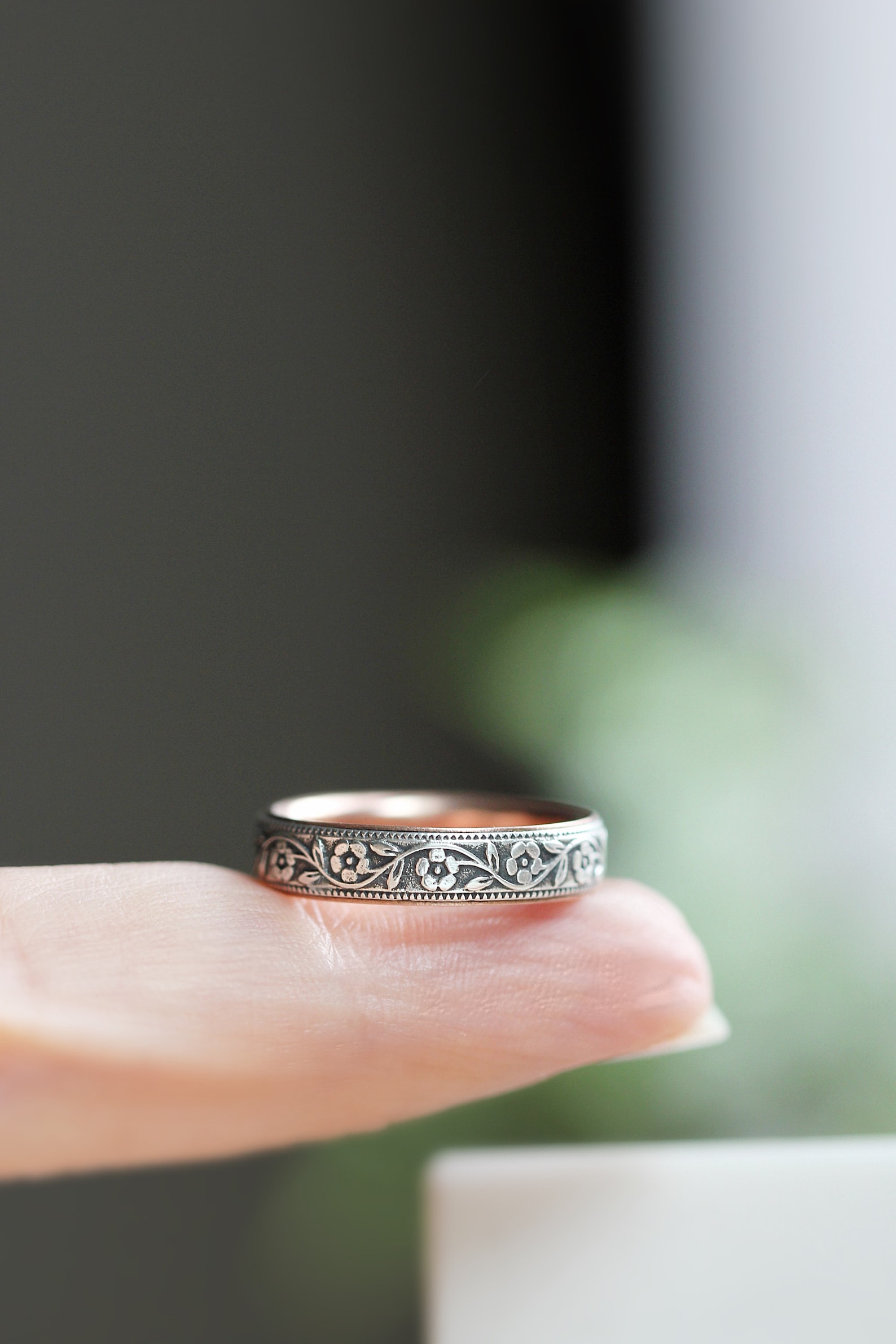 Skinny Wedding Band Womens Wedding Band For Her Sterling | Etsy