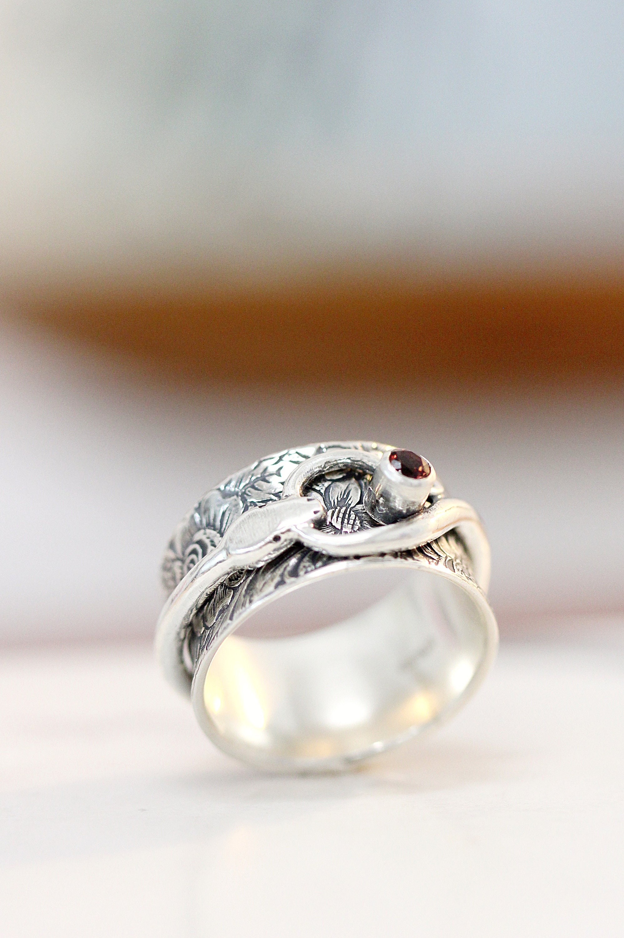 Garden of Eden Silver Spinner Ring Snake Ring Ouroboros Ring Sterling ...