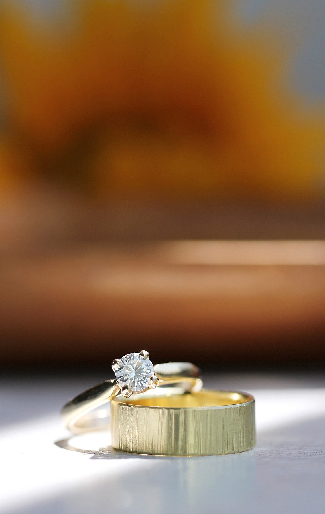 Hammered Gold Textured Wedding Band Modern Mens Wedding Ring | Etsy