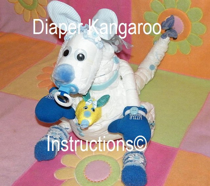 Instructions for Diaper Kangaroos. Baby Shower Gift. Diaper | Etsy