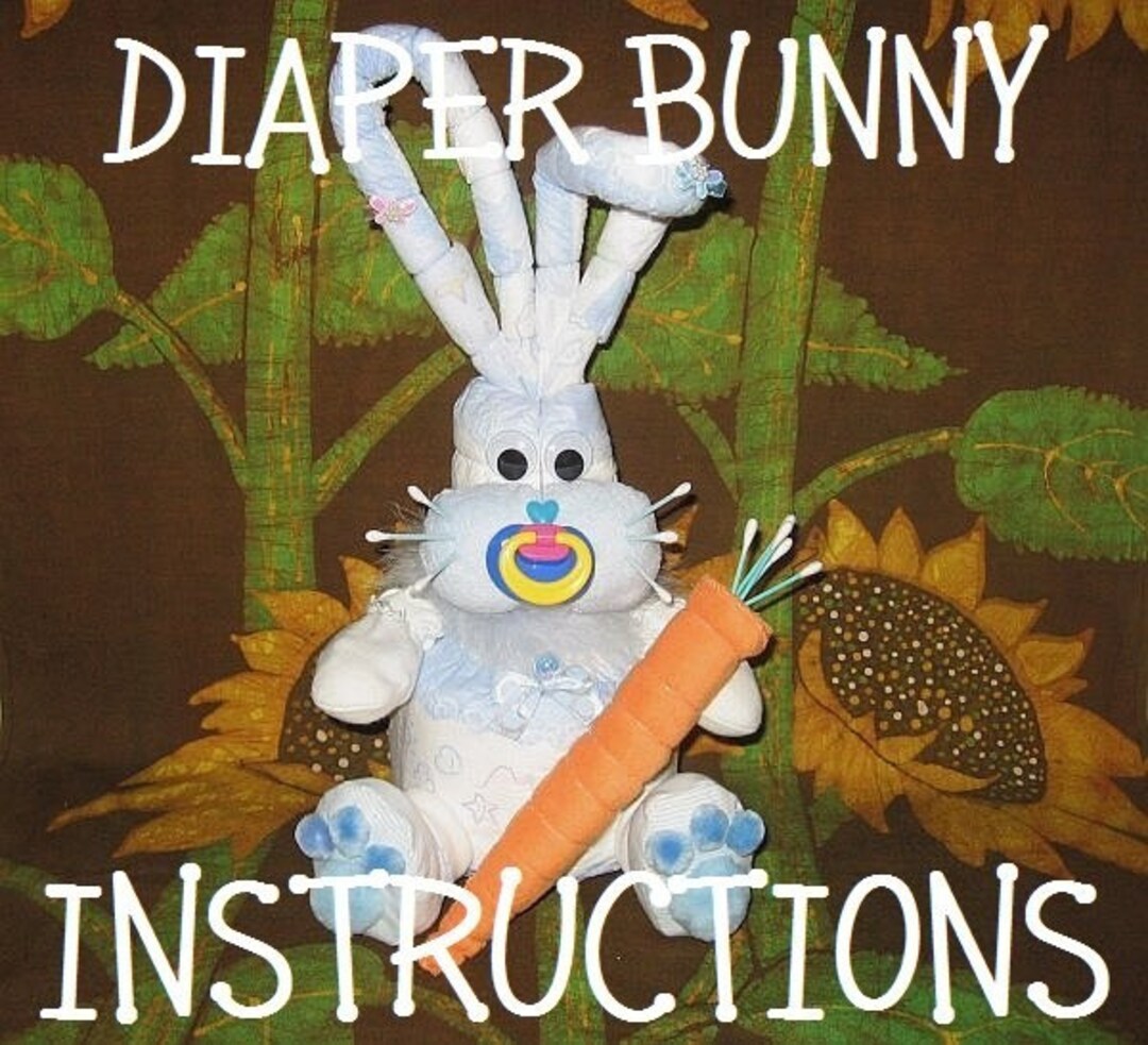 DIY How to Make a BUNNY From DIAPERS. GR8 Baby Shower Centerpiece and ...