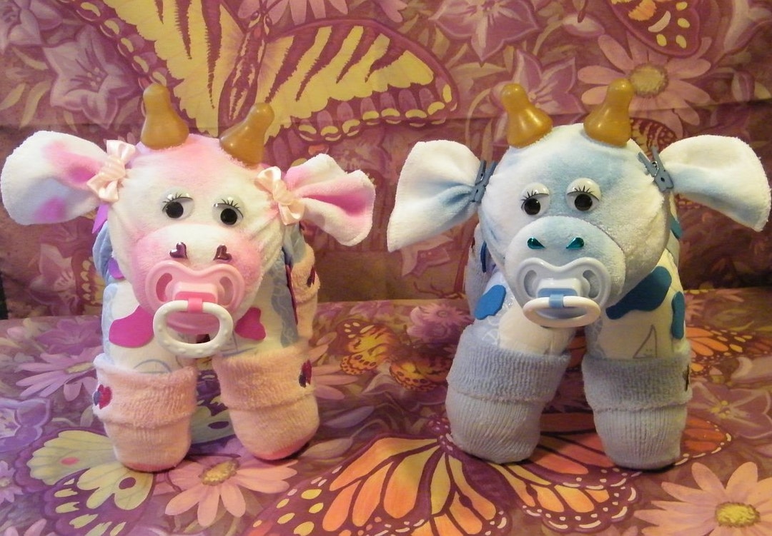 Diaper Cow DIY From Diapers. Farmer Cowboy Baby Gift, Diaper Cake. New ...