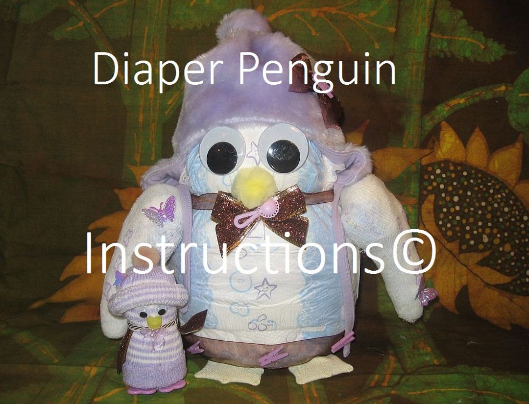 D.I.Y. Diaper Penguins - Instructions for Diaper Cake Topper - Penguins ...