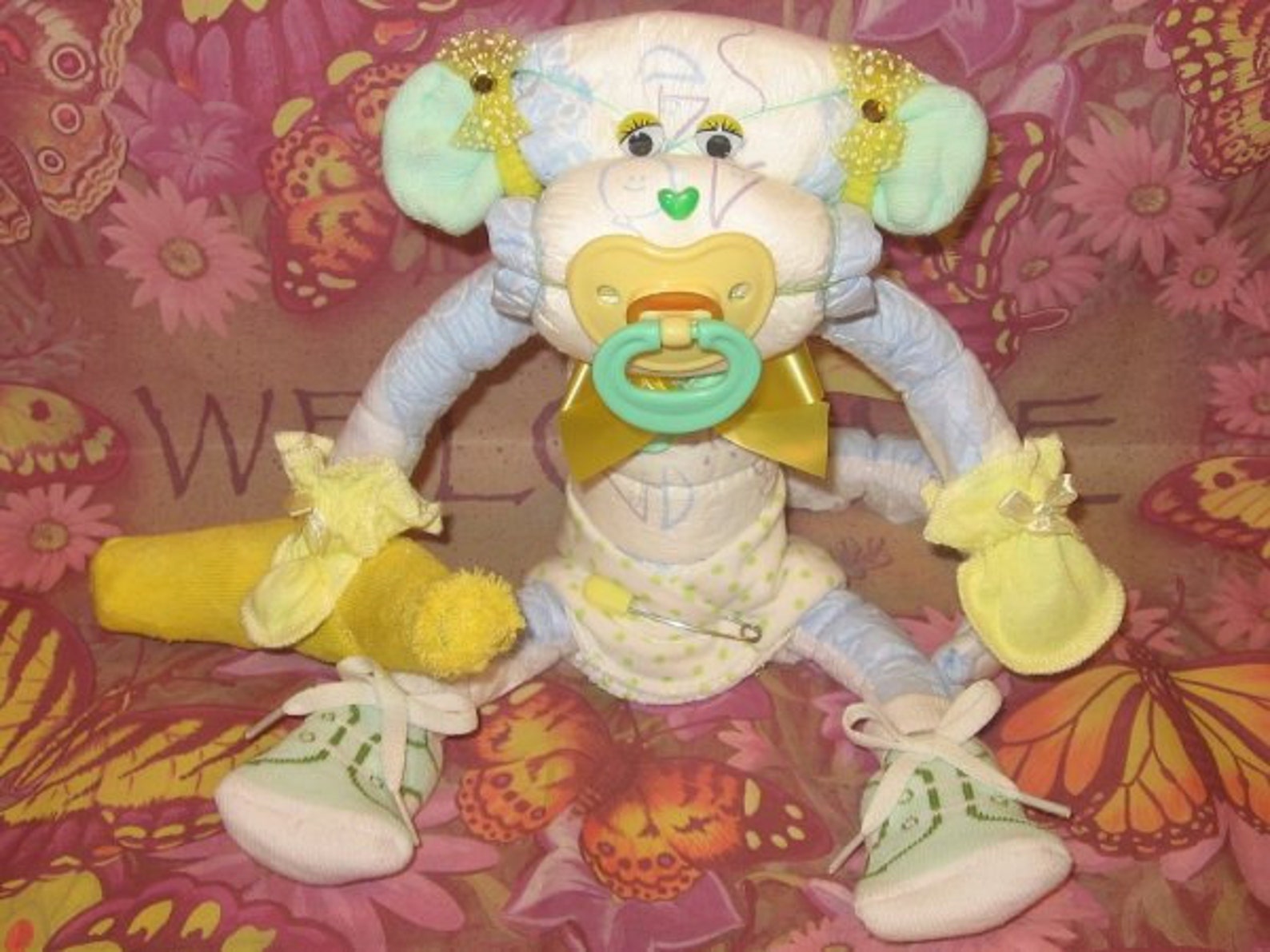 How to Make a BABY DIAPER MONKEY. Instructions Tutorial E-book for Baby ...