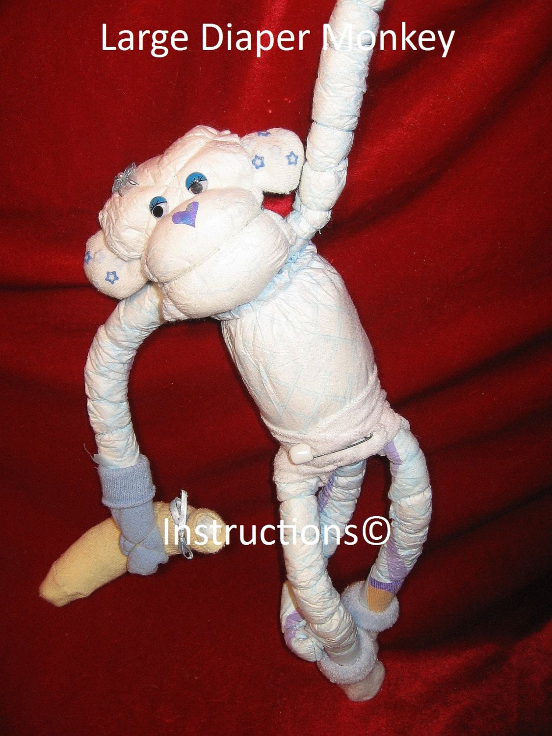 Learn 2 make a Large MONKEY from Diapers & it's Banana | Etsy