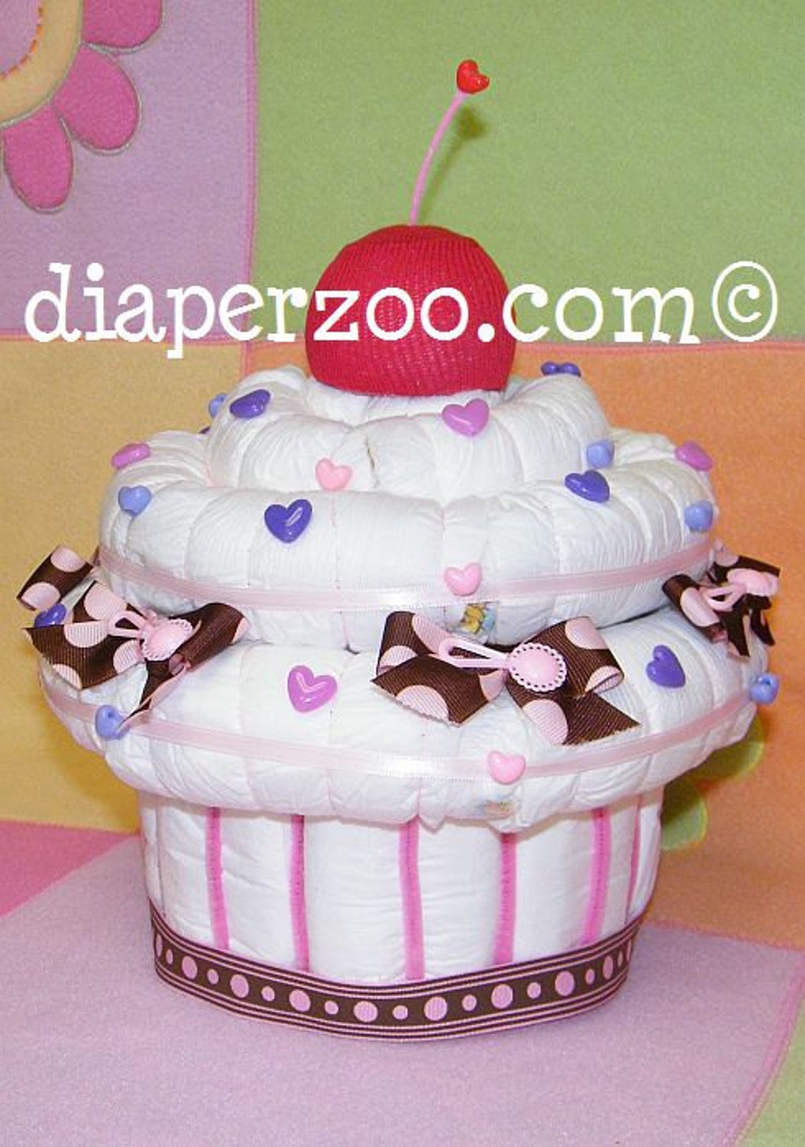 Instructions How to Make a Giant Diaper Cupcake Musical Jewelry Box ...