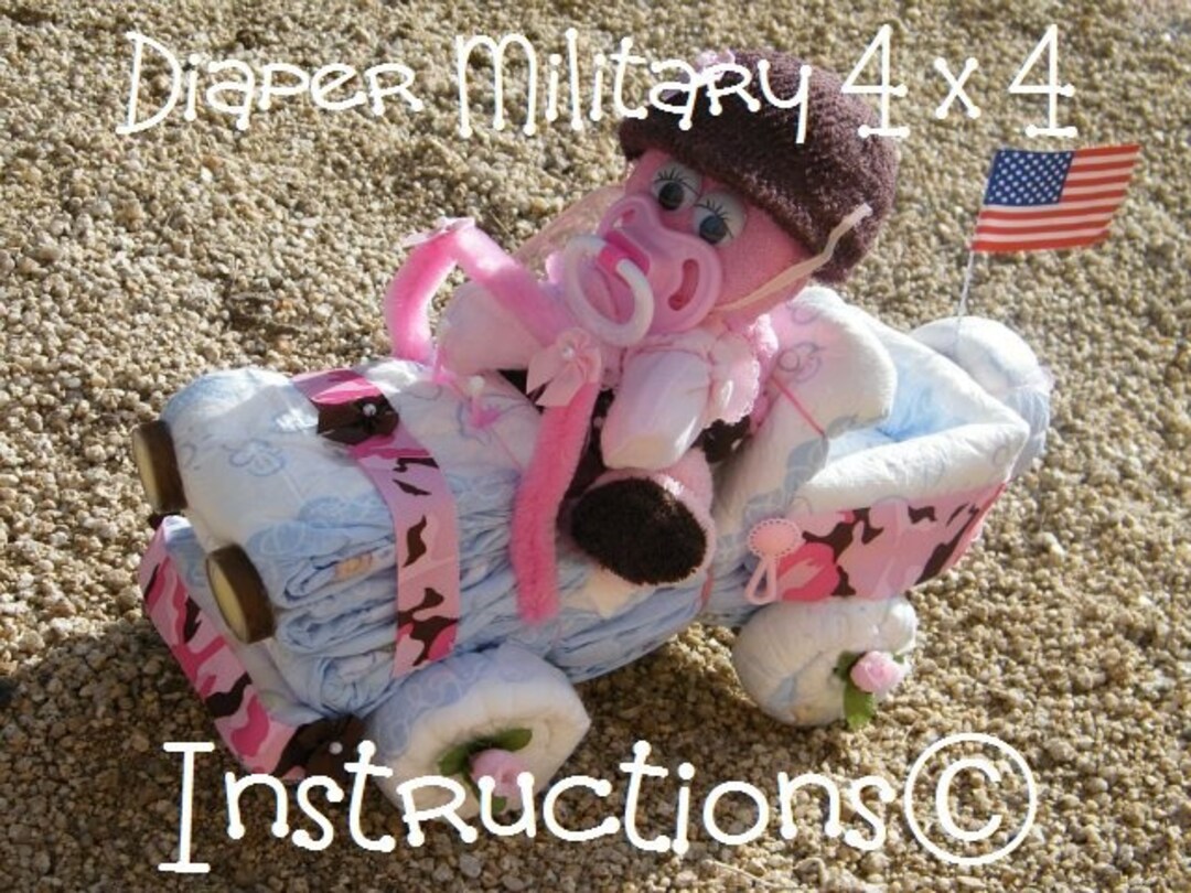 Diaper 4x4 Jeep Instructions – Military Baby Shower Centerpiece (DIY E ...